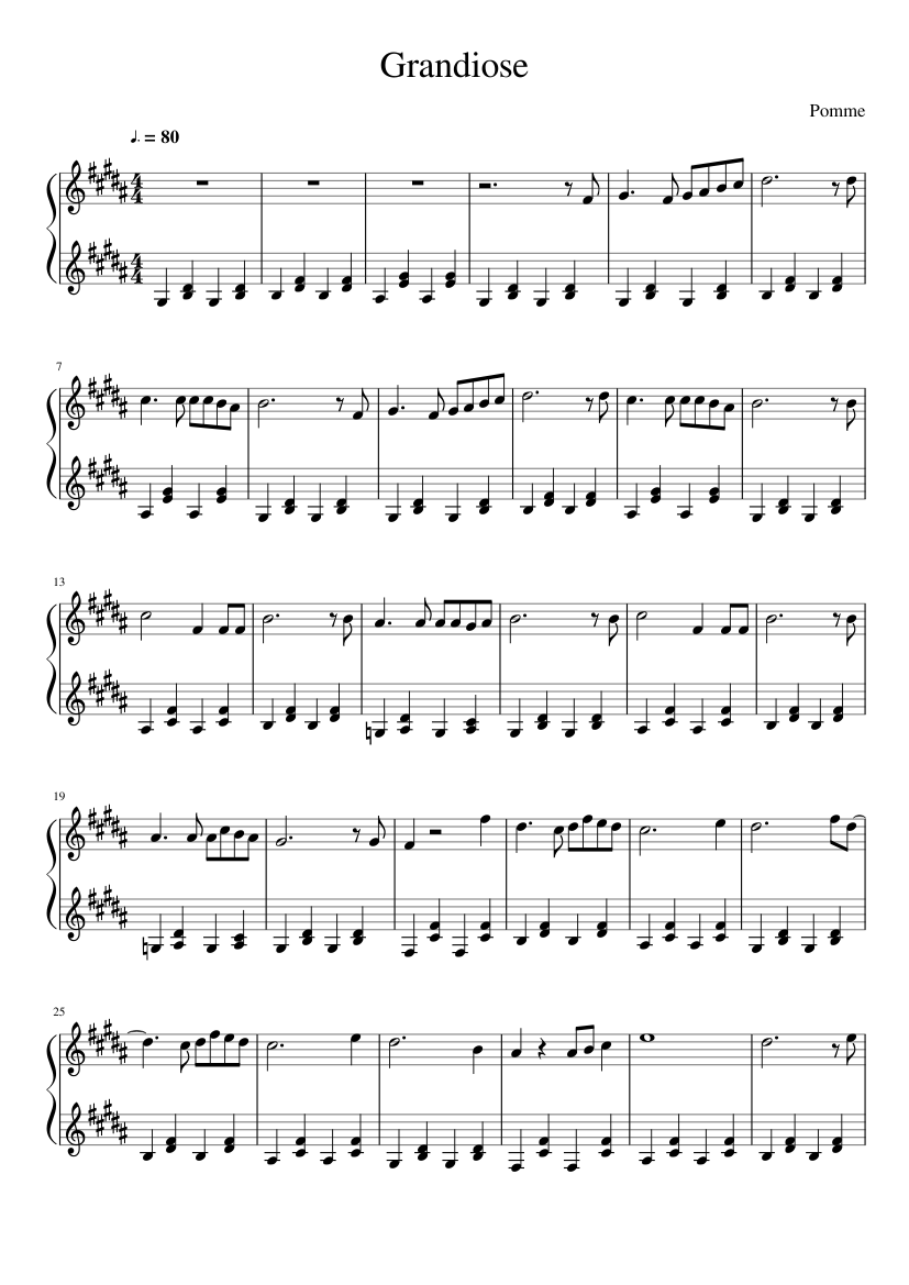 Grandiose Sheet Music for Piano (Solo) Easy | MuseScore.com