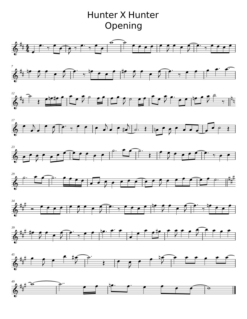 Hunter X Hunter Sheet music for Piano (Solo) Easy | Musescore.com