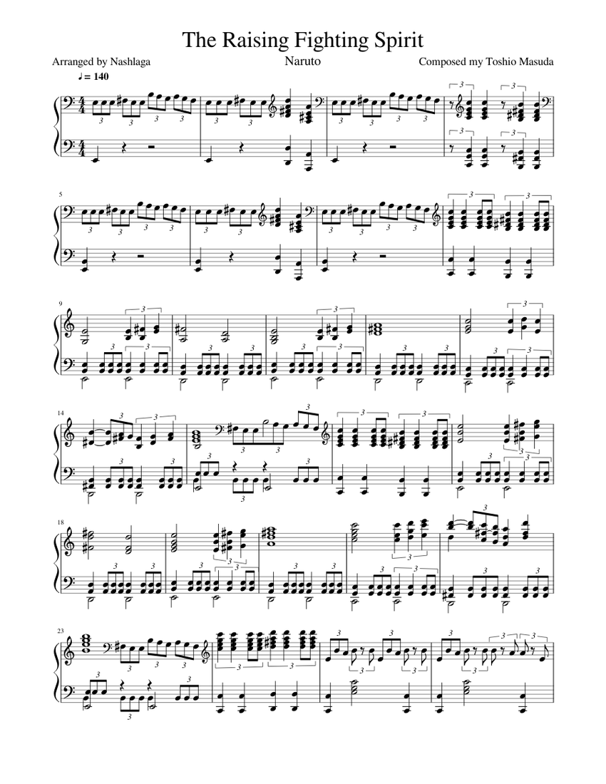 The Raising Fighting Spirit Sheet music for Piano (Solo) | Musescore.com