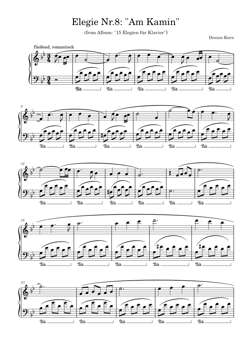 Elegie Nr.8: "Am Kamin" Sheet Music for Piano (Solo) easy | MuseScore.com