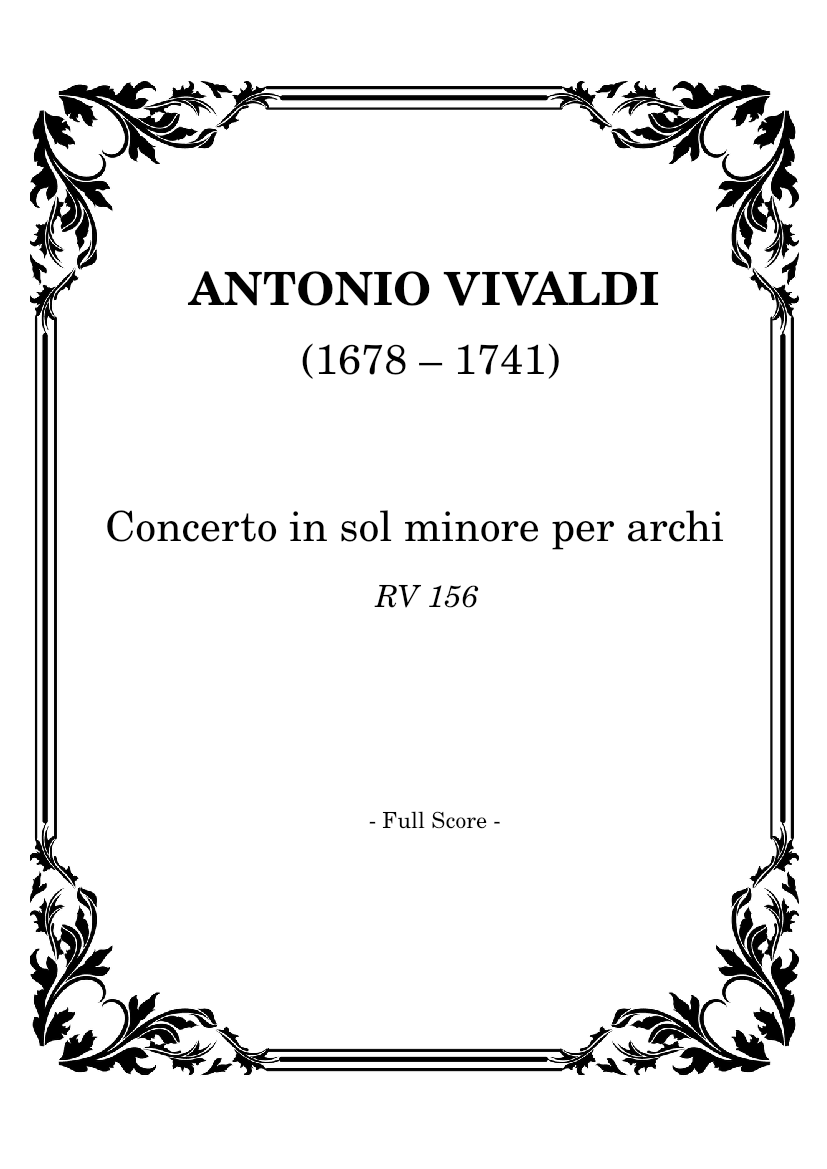 Concerto for Strings in G minor, RV 156 – Antonio Vivaldi Sheet music for Harpsichord ...