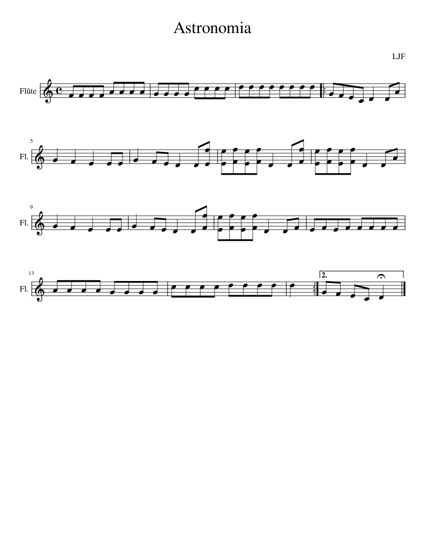 astronomia Sheet music for Flute (Solo) | Musescore.com