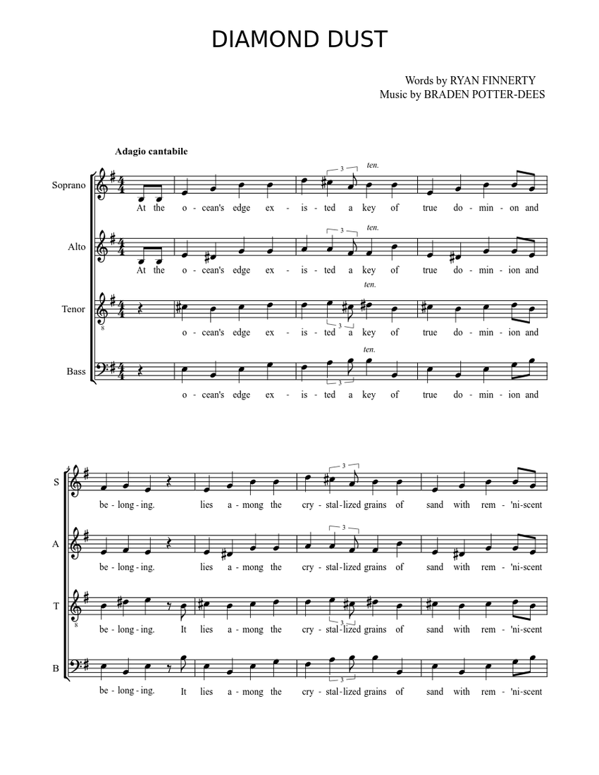 Diamond Dust Sheet music for Bass guitar (Solo) | Musescore.com
