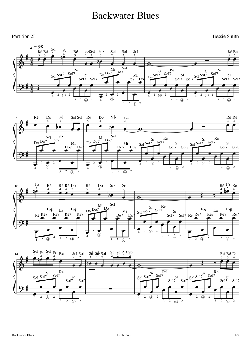 Backwater Blues Sheet music for Accordion (Solo) | Musescore.com