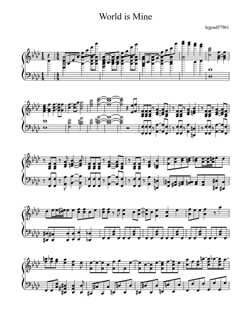 World is Mine Sheet music for Piano (Solo) | Musescore.com