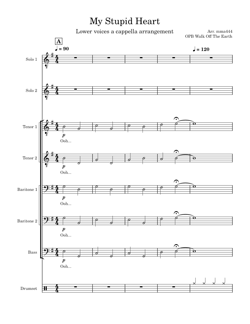 My Stupid Heart – Walk of the Earth Sheet music for Piano, Bass guitar ...