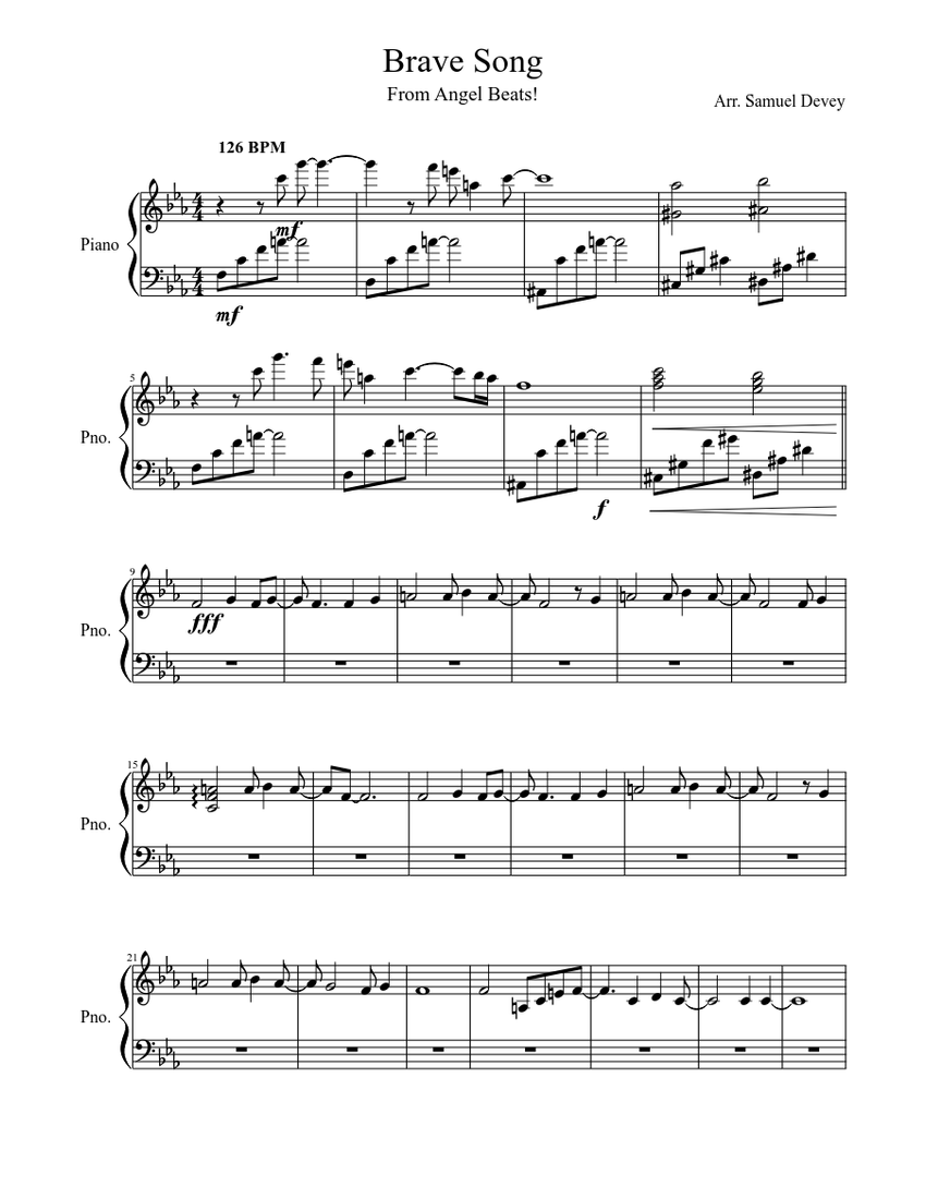 Brave Song Sheet music for Piano (Solo) | Musescore.com