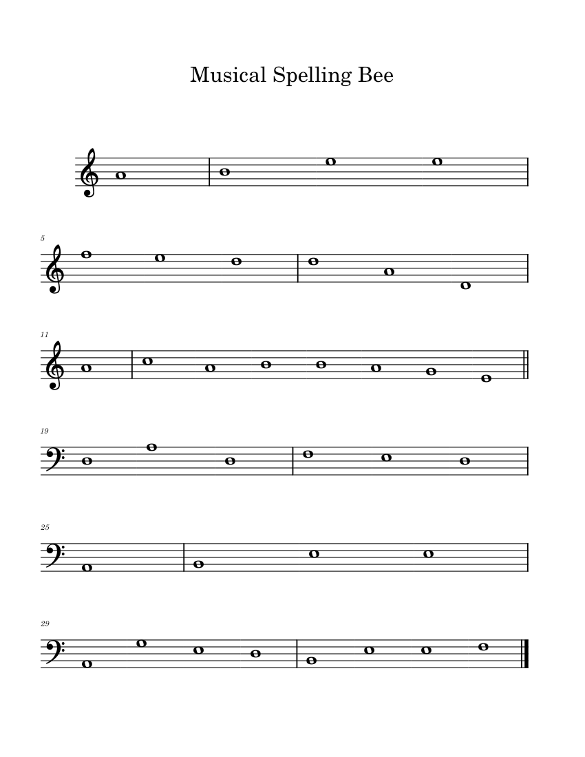 Musical Spelling Bee - piano tutorial