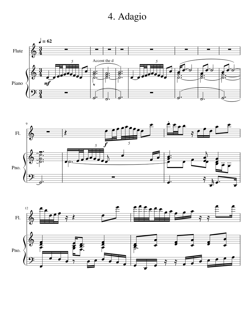 D Adagio - piano tutorial