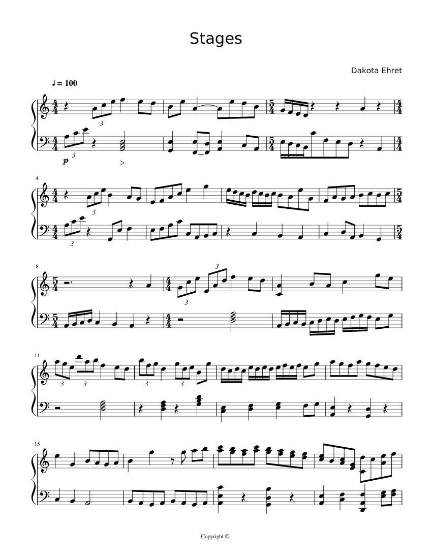 Stages Sheet music for Piano (Solo) | Musescore.com