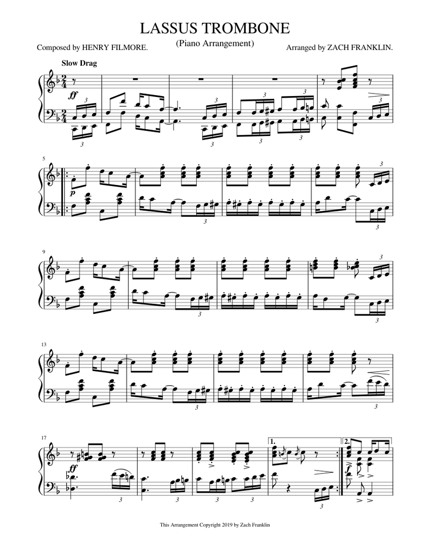 Lassus Trombone Sheet music for Piano (Solo) | Musescore.com