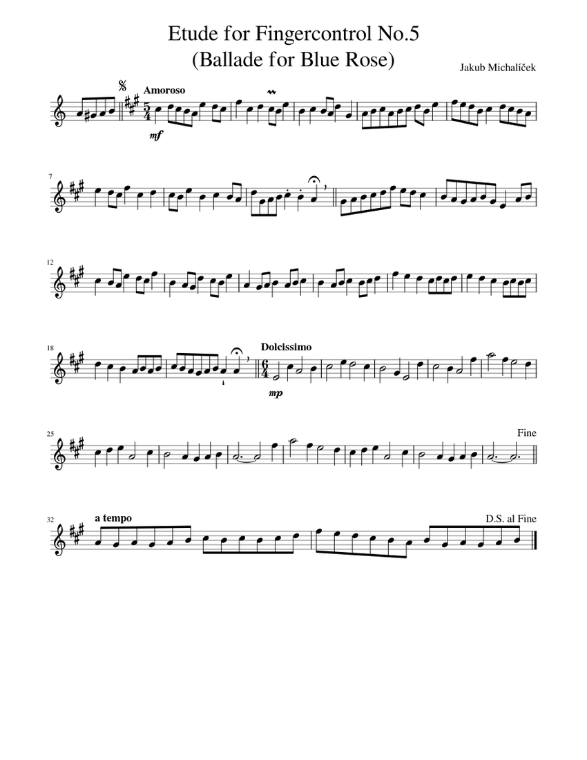 Ballade for Blue Rose Sheet music for Piano (Solo) | Musescore.com