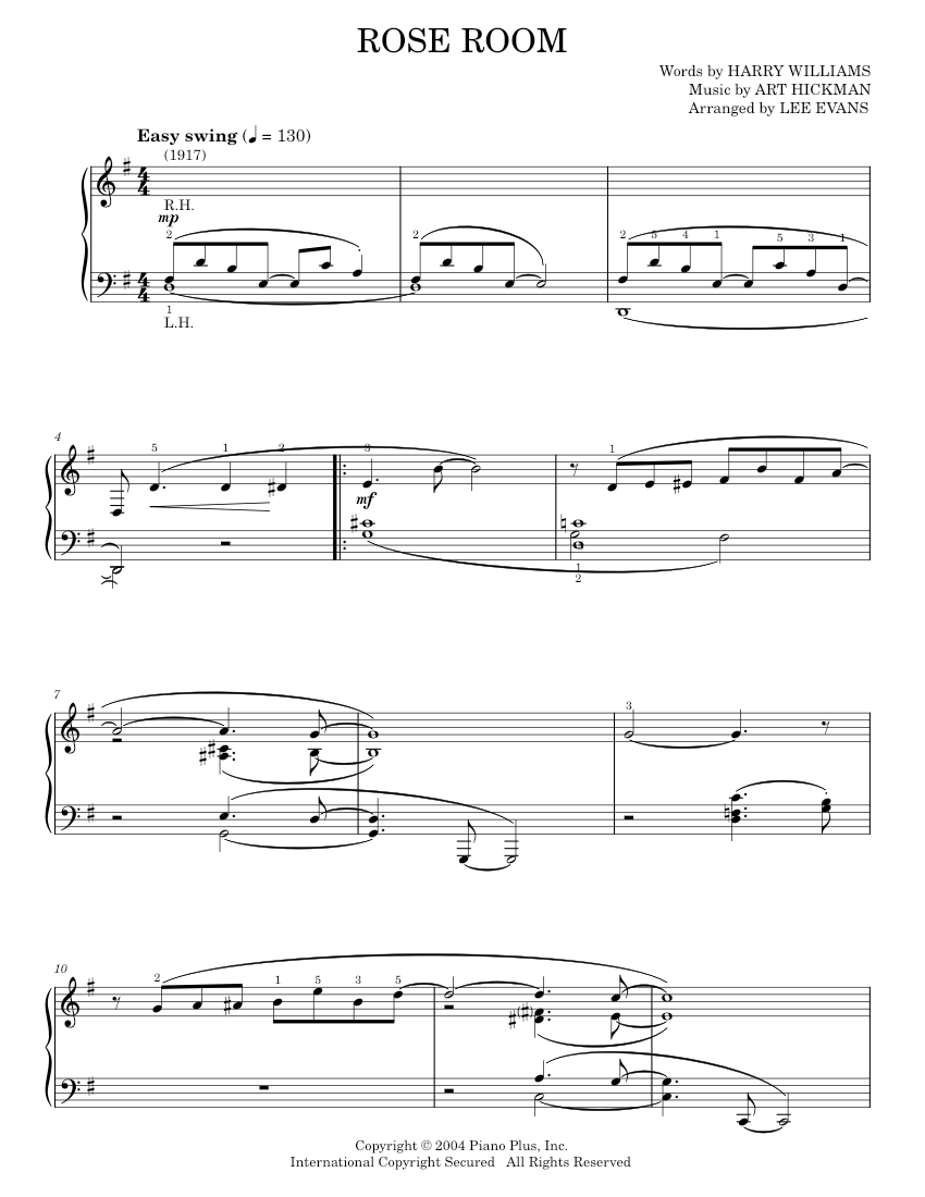 Play Official version of Rose Room sheet music by Benny Goodman ...