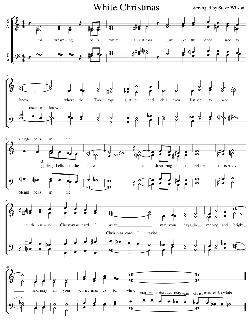 White Christmas Acapella SATB Sheet music for Female, Male (Choral ...