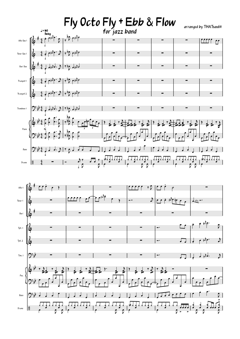 Fly Octo Fly + Ebb and Flow but it's ~JAZZY~ Sheet Music for Piano ...