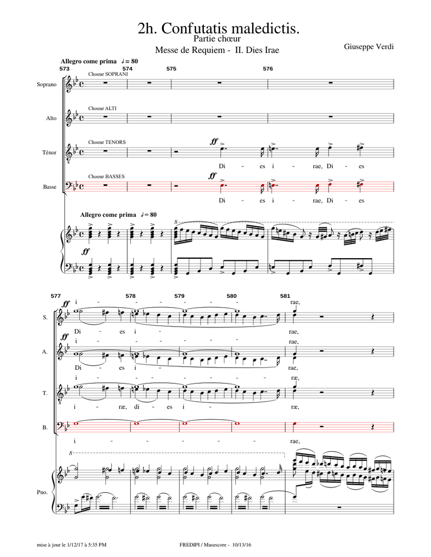 Messa da Requiem, II. Dies Irae, Confutatis maledictis (Basso voice ...
