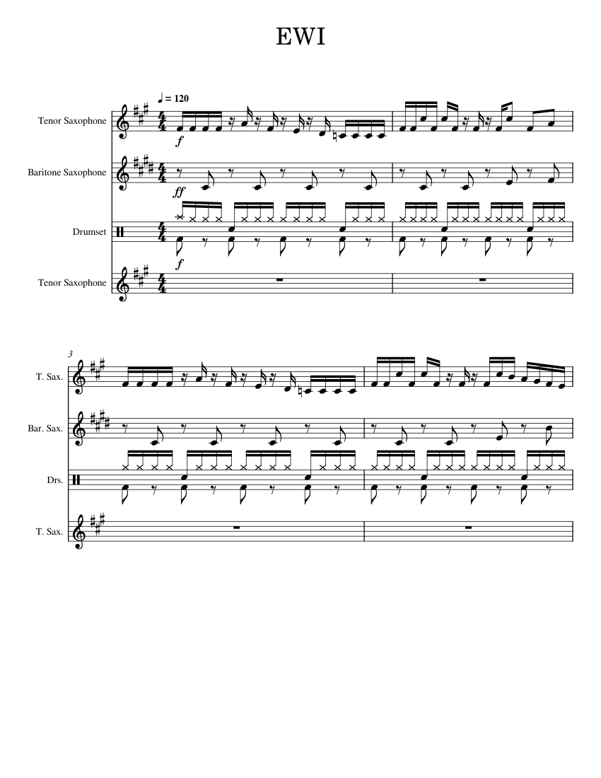 EWI – Moon Hooch Sheet music for Saxophone tenor, Saxophone baritone ...
