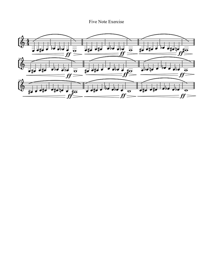 Five note Exercise - piano tutorial