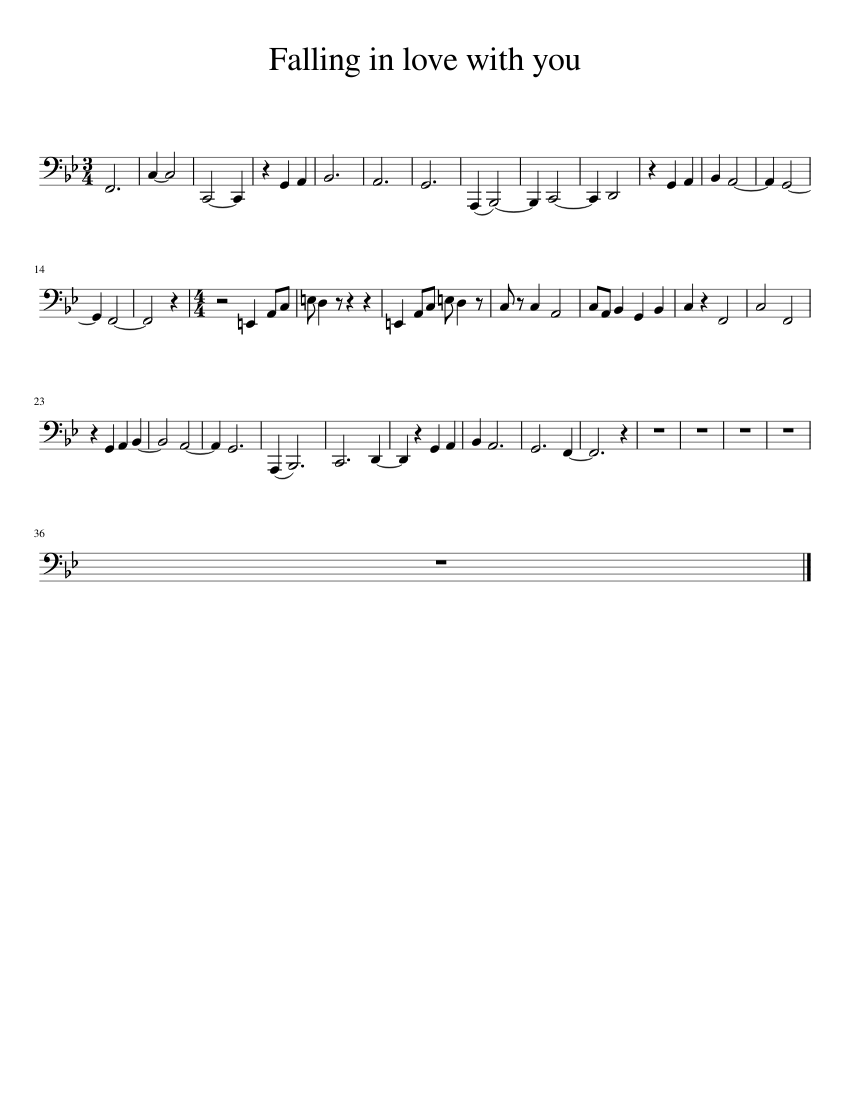 Falling in love with you Sheet music for Tuba (Solo) | Musescore.com