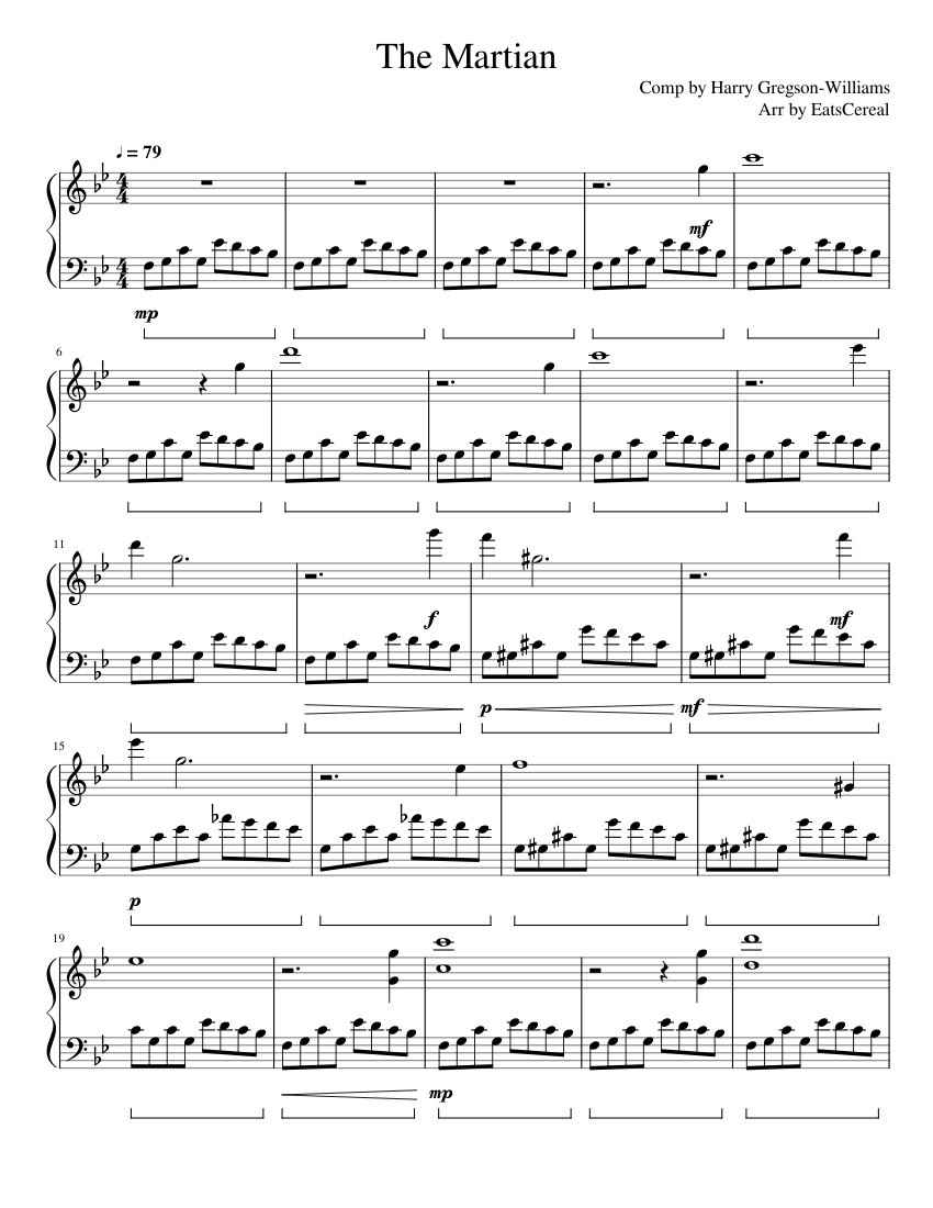 The Martian Sheet music for Piano (Solo) Easy | Musescore.com