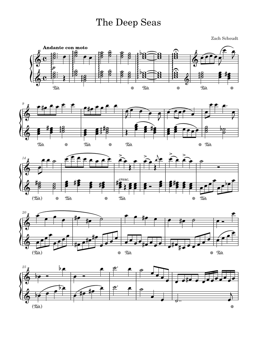 The Deep Seas Sheet music for Piano (Solo) | Musescore.com