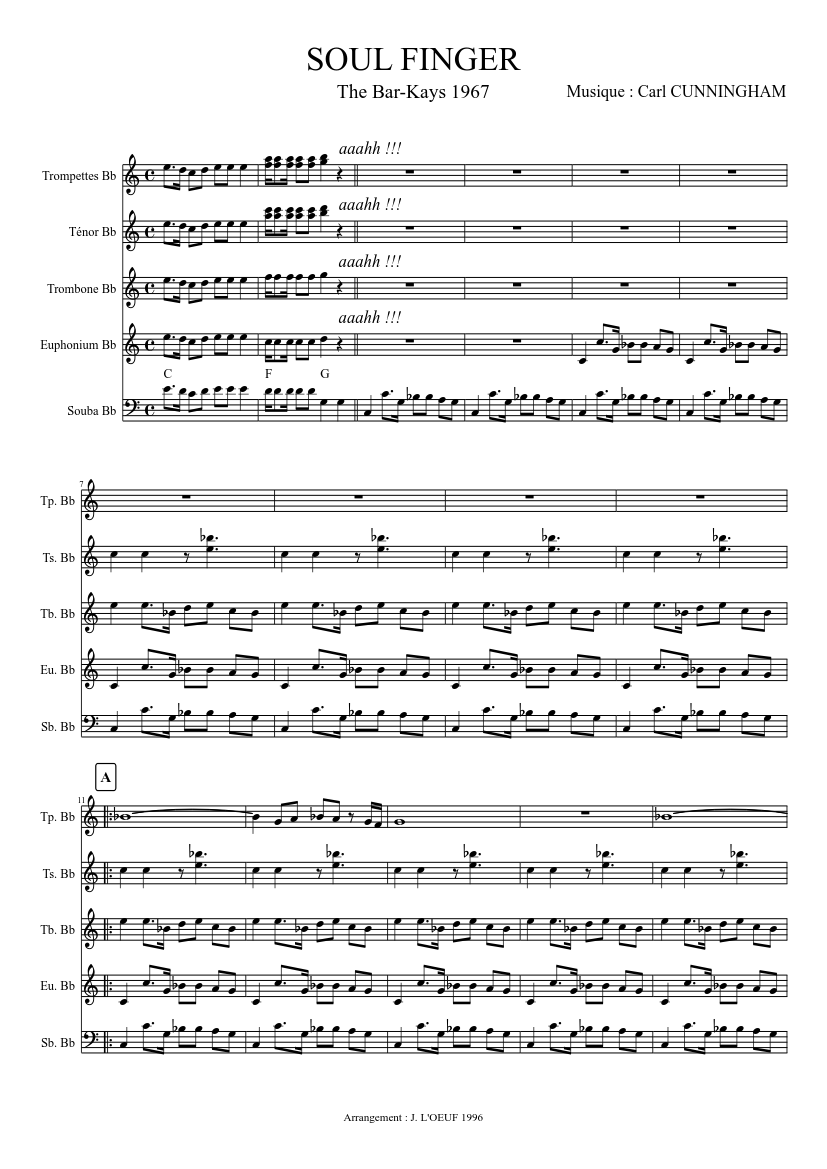 Soul Finger Sheet music for Trombone (Solo) | Musescore.com