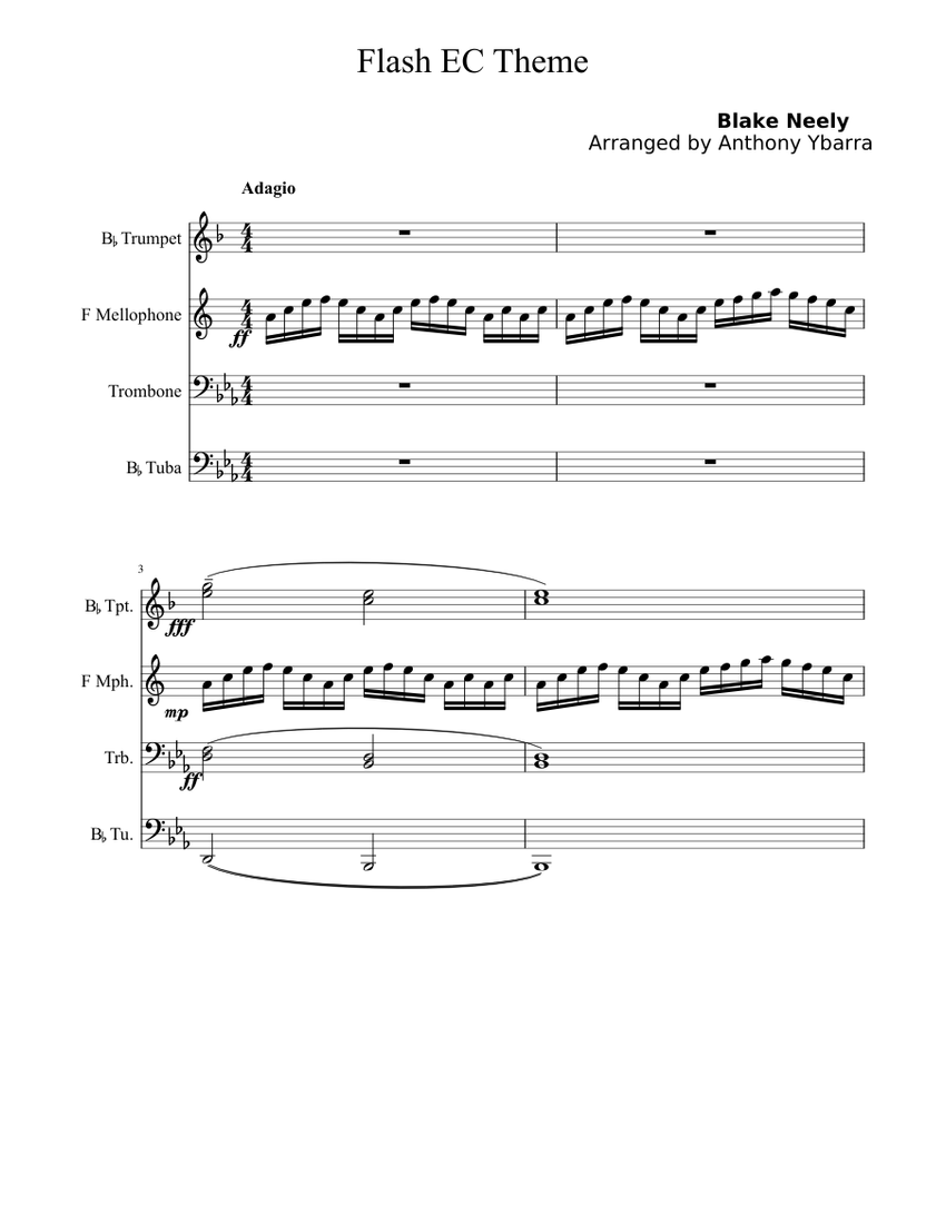 The Flash Ending Credit Theme Song Sheet music for Trombone (Solo ...