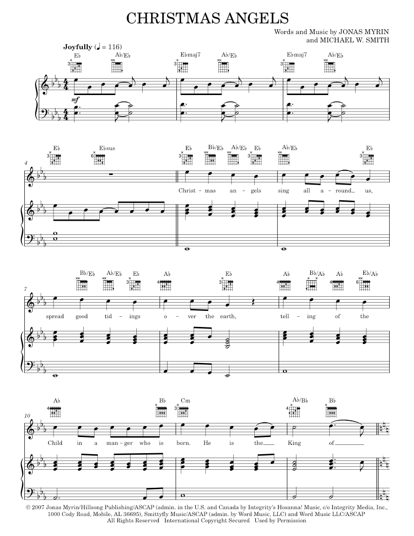 Play Official version of Christmas Angels sheet music by Michael W ...