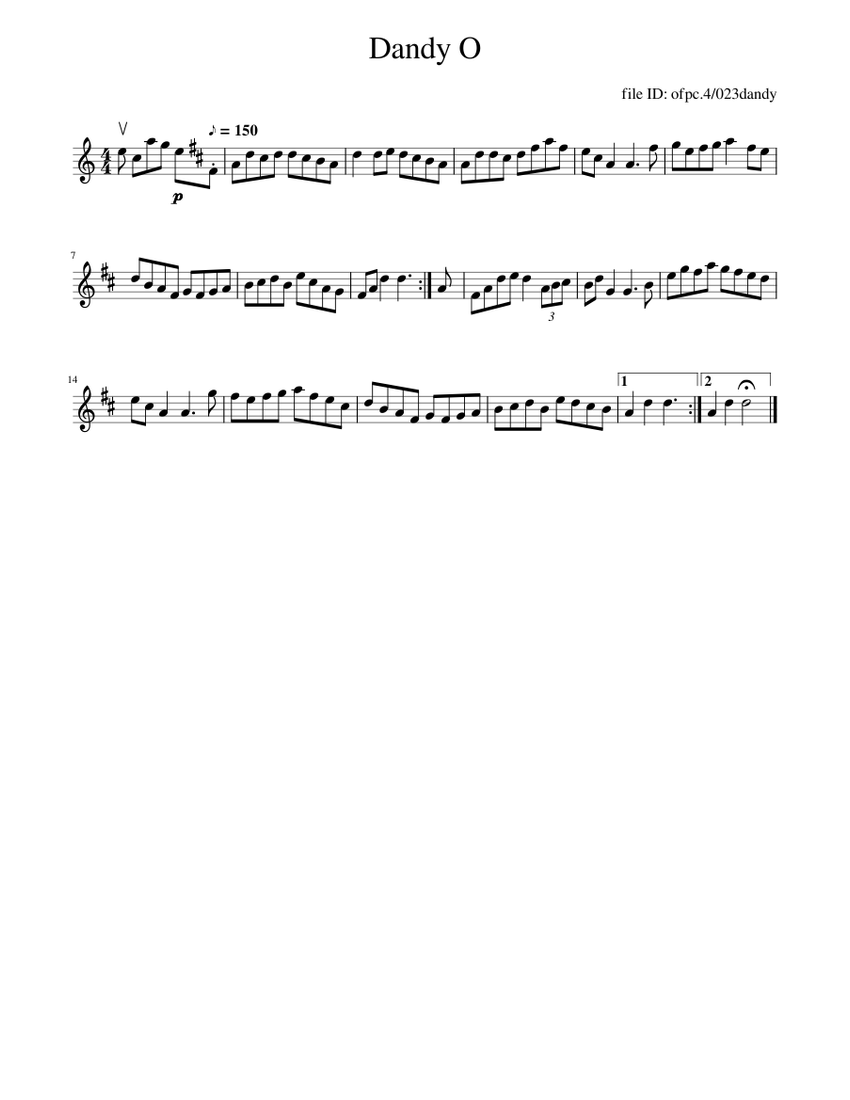 Dandy O Sheet music for Piano (Solo) Easy | Musescore.com