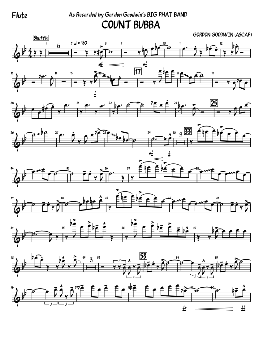 Count Bubba Flute Sheet music for Flute (Solo) | Musescore.com