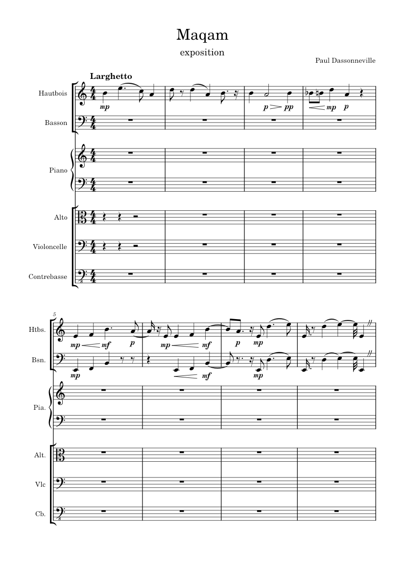 maqam Sheet music for Piano, Oboe, Bassoon, Contrabass & more ...