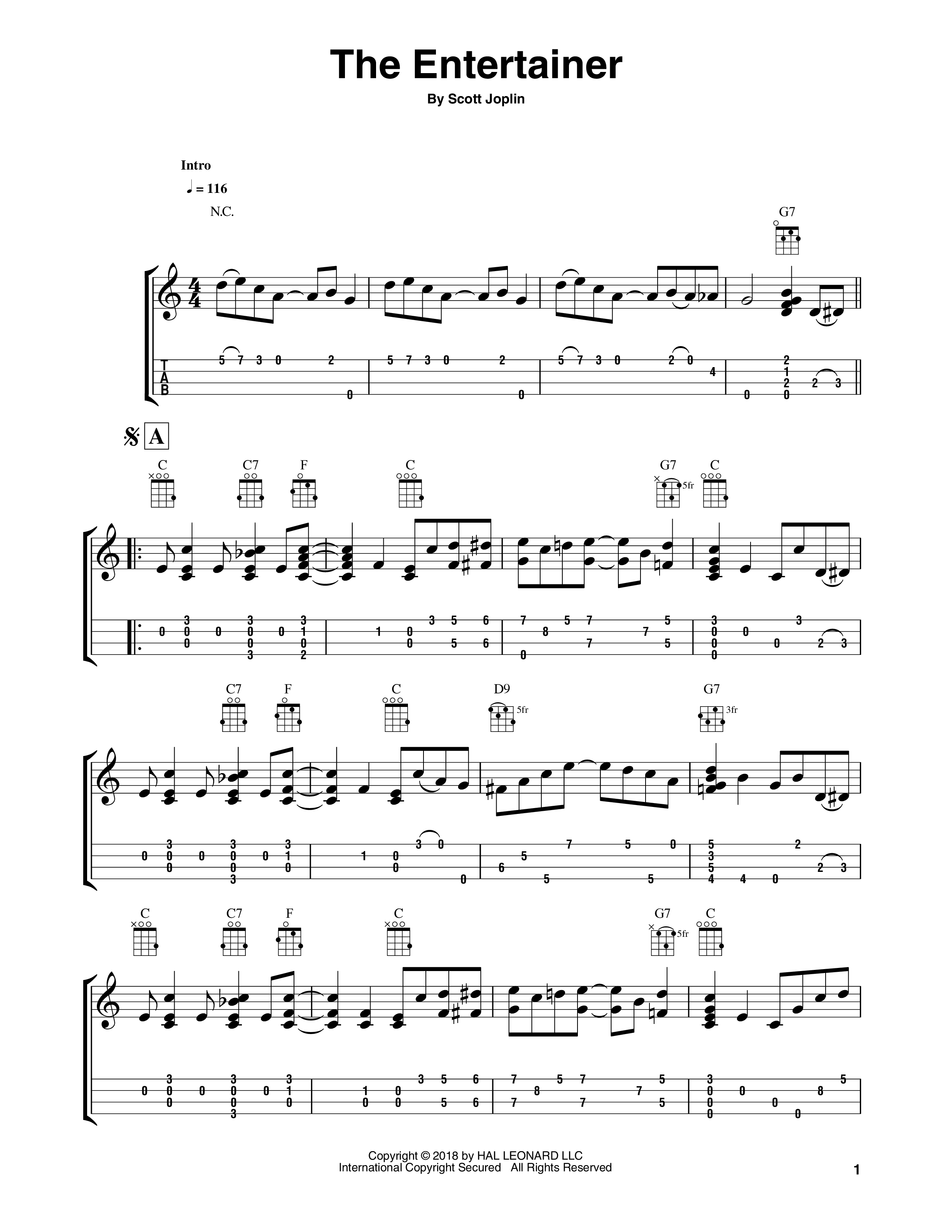 Play Official version of The entertainer Sheet Music by Scott Joplin ...