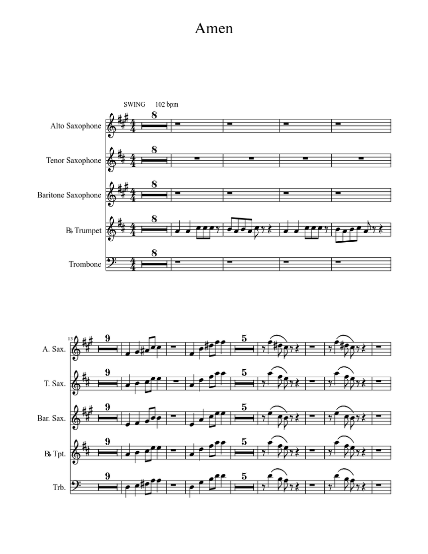 Amen Otis Redding Sheet music for Trombone, Trumpet (Brass Duet ...