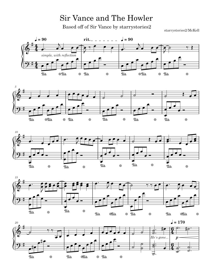 Sir Vance and The Howler Sheet music (Solo) | Musescore.com