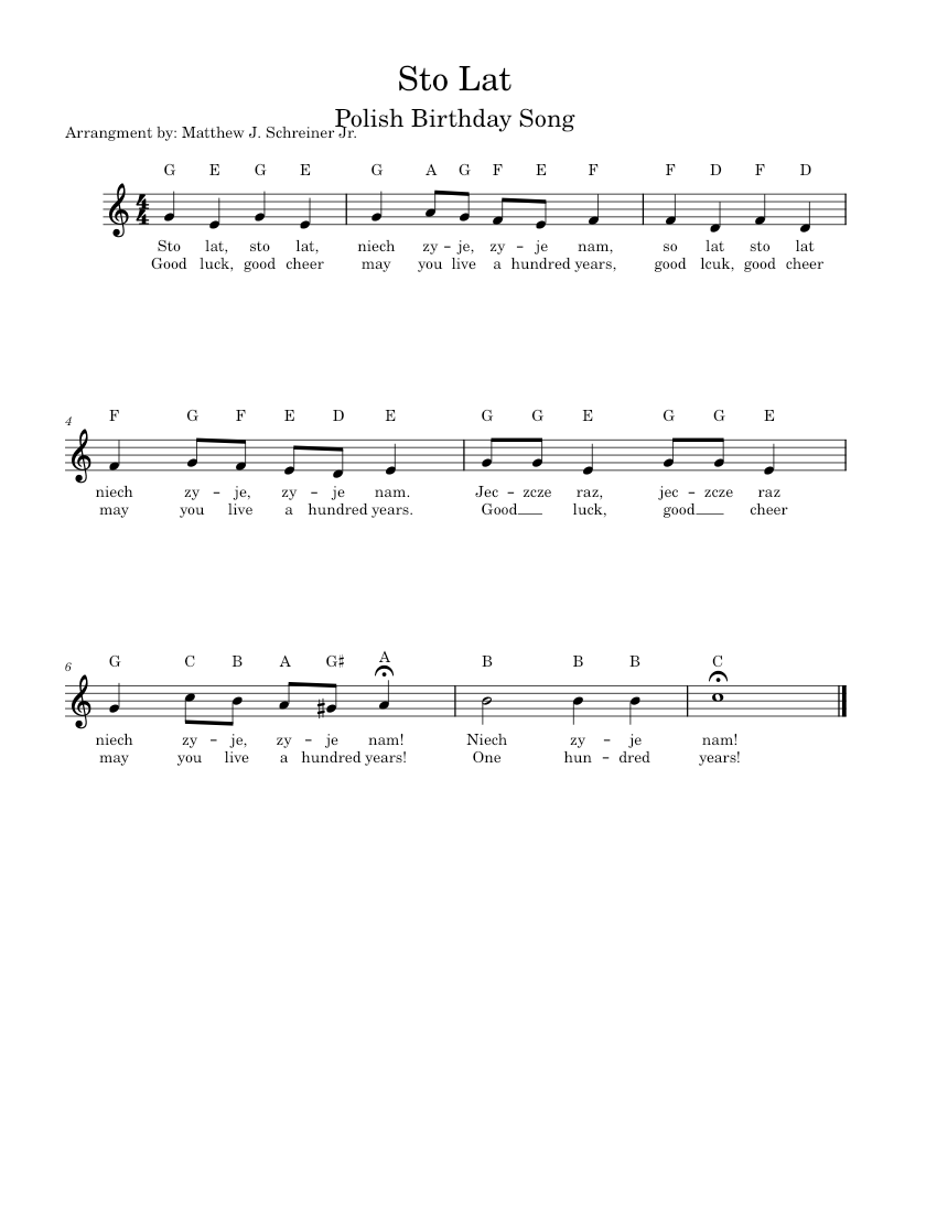 Sto lat – Misc Traditional Sto Lat Sheet music for Piano (Solo) Easy | Musescore.com