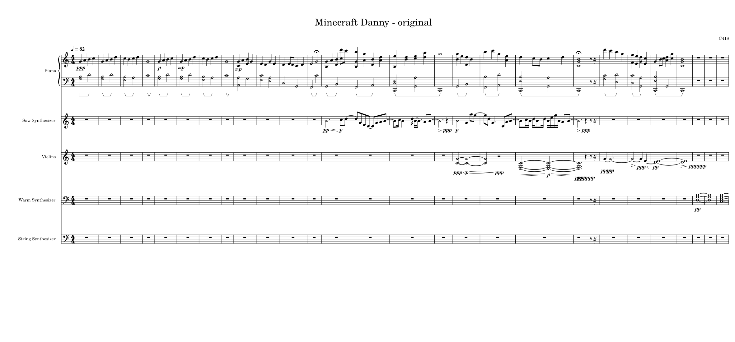 Minecraft Danny-original Sheet music for Piano, Drum group, Strings ...