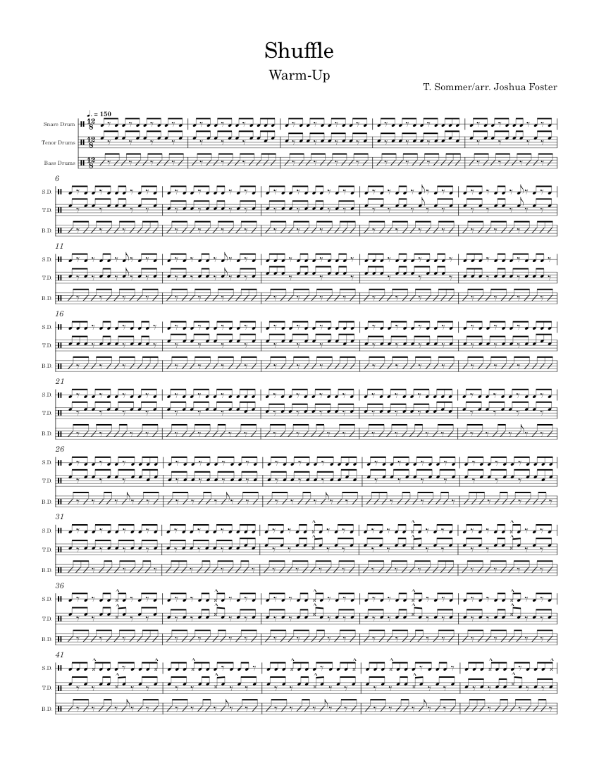 Shuffle Sheet music for Synthesizer, Trumpet other (Percussion Ensemble ...