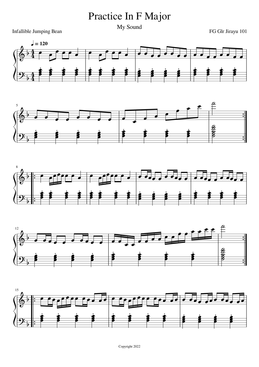 Practice In F Major Sheet music for Piano (Solo) | Musescore.com