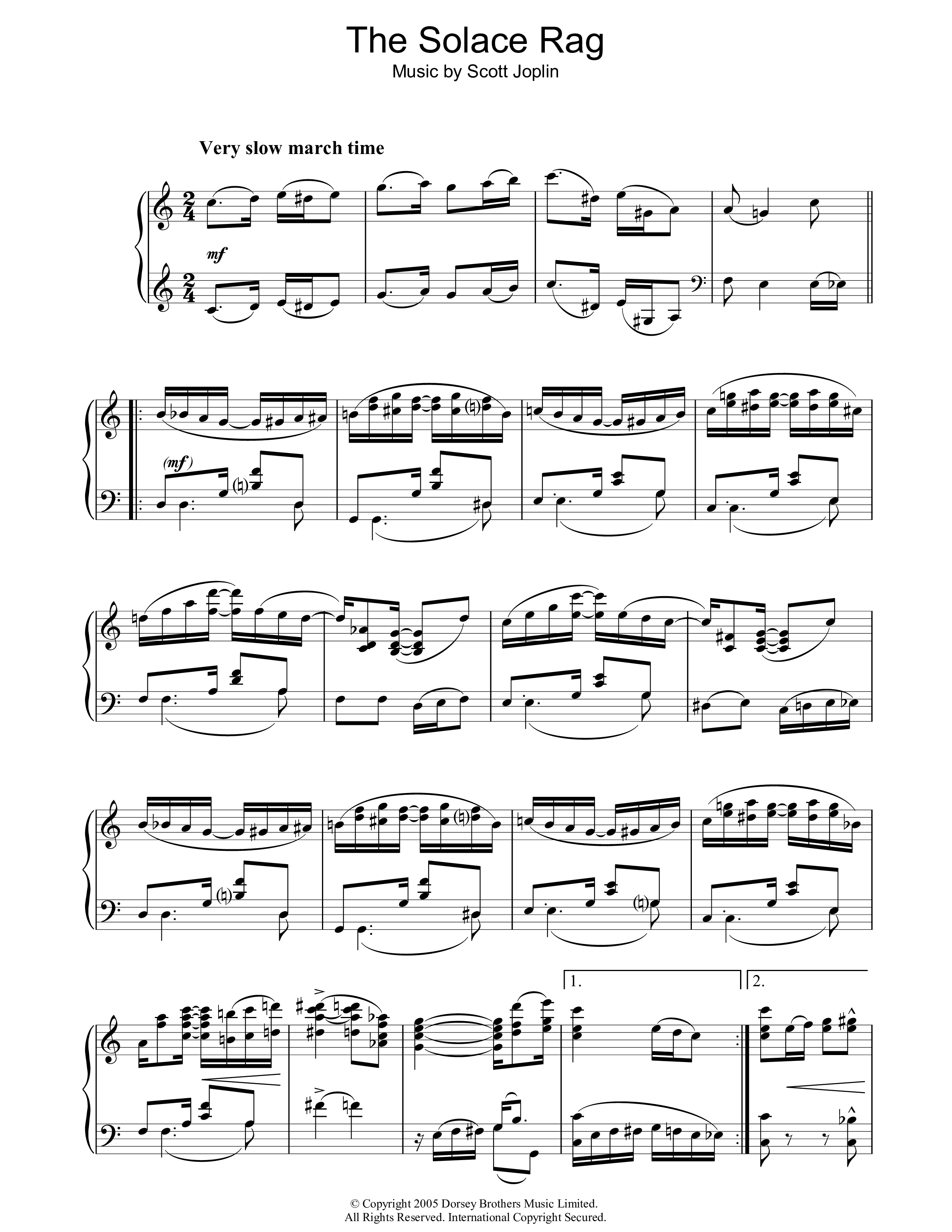 Play Official version of Solace Sheet Music by Scott Joplin for Piano ...