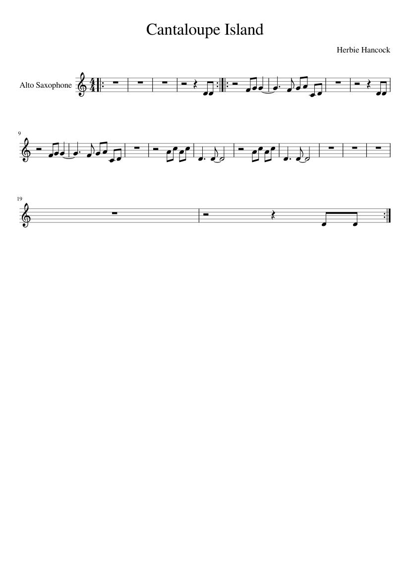 Cantaloupe Island Sheet music for Piano, Saxophone alto (Solo) | Musescore.com