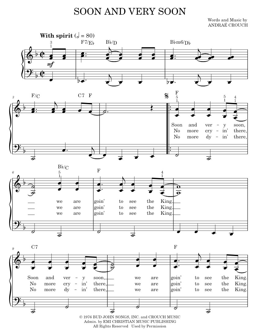 Play Official version of Soon and very soon sheet music by Andraé ...