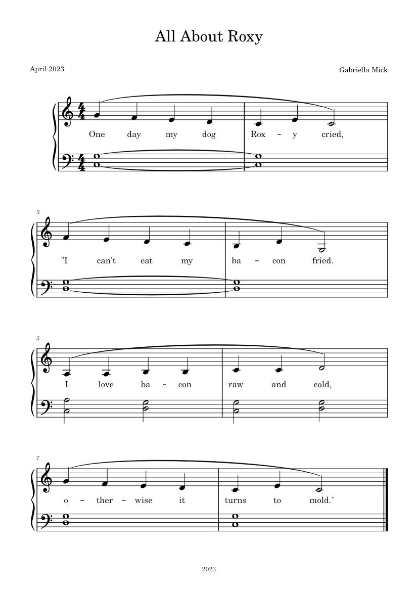 All About Roxy Sheet music for Piano (Solo) Easy | Musescore.com