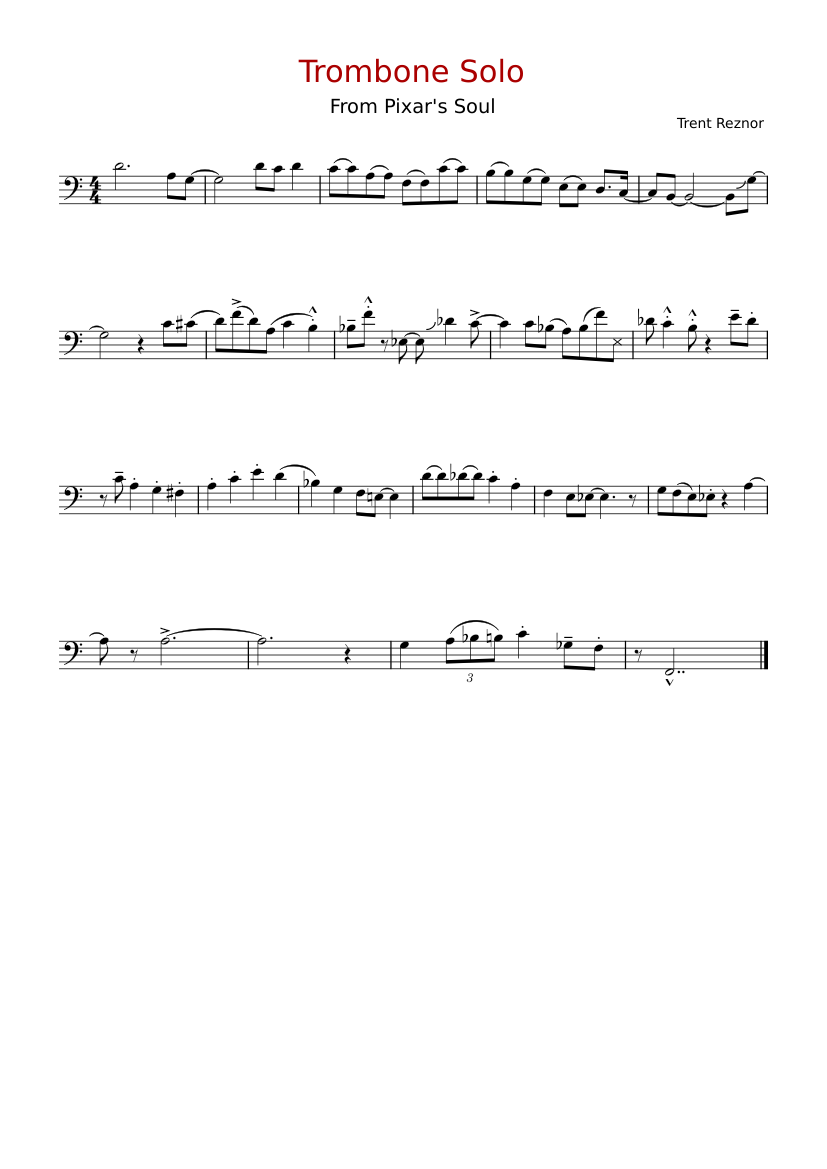 Trombone Solo Soul Sheet music for Trombone (Solo) | Musescore.com
