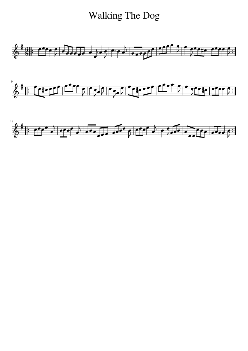 Walking The Dog Sheet music for Piano (Solo) Easy | Musescore.com
