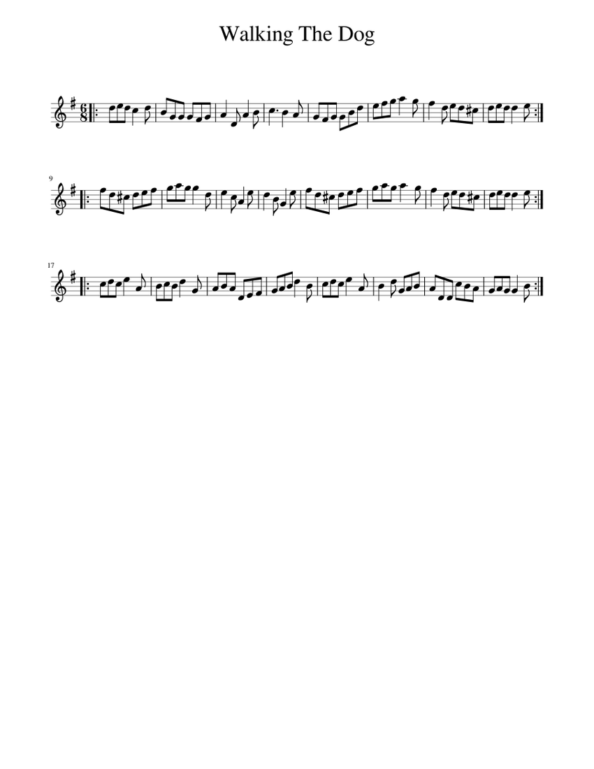 Walking The Dog Sheet music for Piano (Solo) Easy | Musescore.com