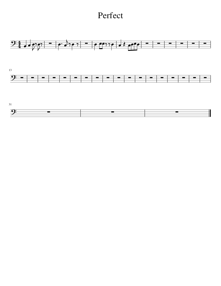 Perfect (Incomplete) Sheet music for Piano (Solo) Easy | Musescore.com