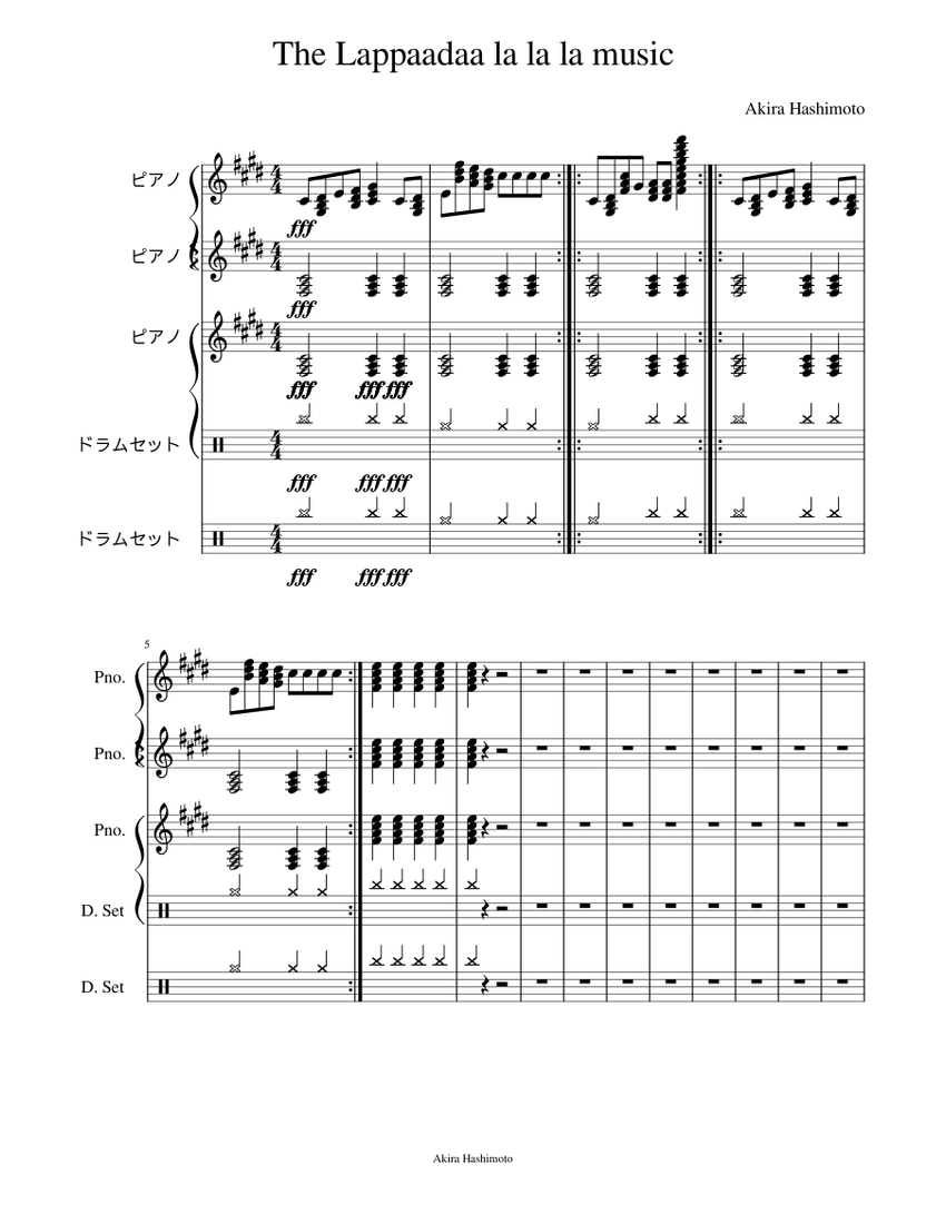 The Lappaadaa la la la music Sheet music for Piano, Drum group (Piano ...