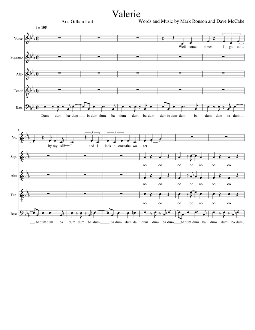 Valerie Sheet music for Piano (Mixed Quintet) | Musescore.com