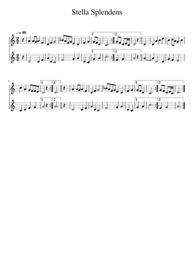 Stella Splendens Sheet music for Piano (Piano Duo) | Musescore.com