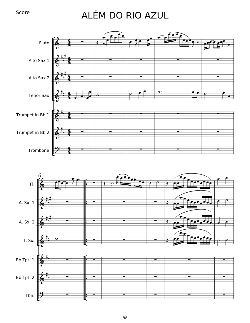 Além do rio azul - voz da verdade Sheet Music for Trombone, Flute ...